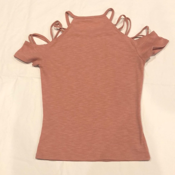 Garage | Tops | Garage Pink Open Shoulder Short Sleeve Top | Poshmark